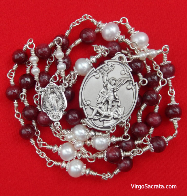 St Michael the Archangel Chaplet in Sterling Silver and Gemstones